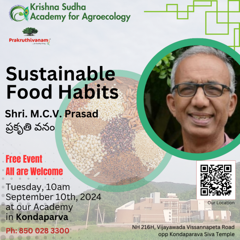 Sustainable Food Habits by Shri M.C.V. Prasad (aka Millet Prasad ...